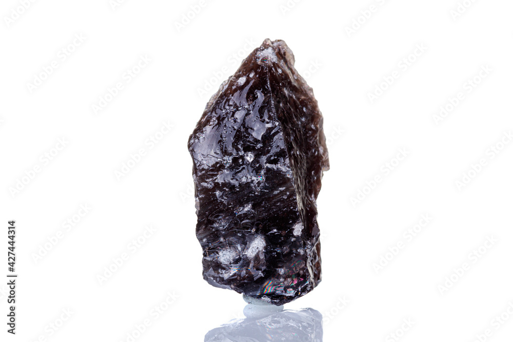 macro mineral stone Obsidian on a white background Stock Photo | Adobe ...