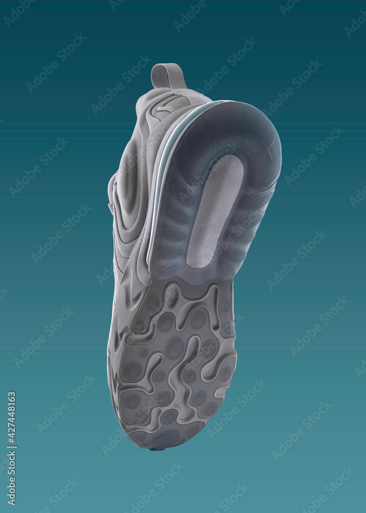 White sneaker on a blue gradient background, air 270, men's fashion ...