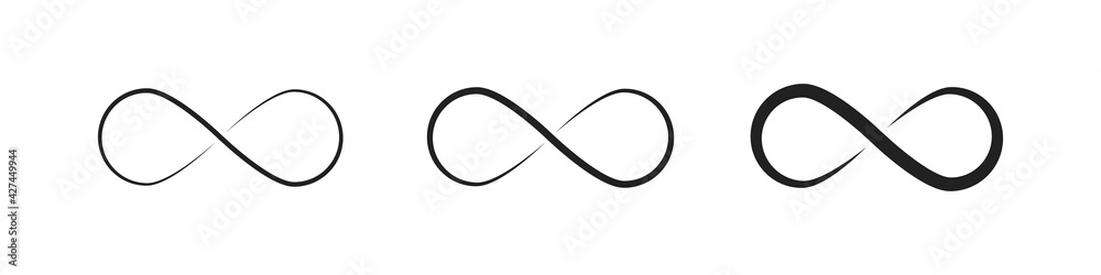 Infinity symbol. Vector logos set. Vector illustration. Stock Vector ...