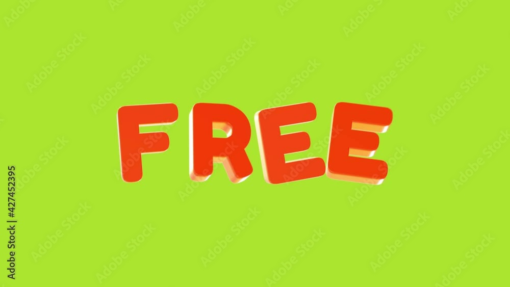 Word free in 3d cartoon style. Design text element for game, branding ...