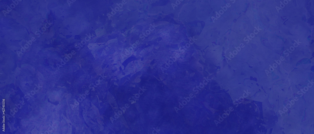 Solid blue background with dark elegant shapes and rich deep colors ...