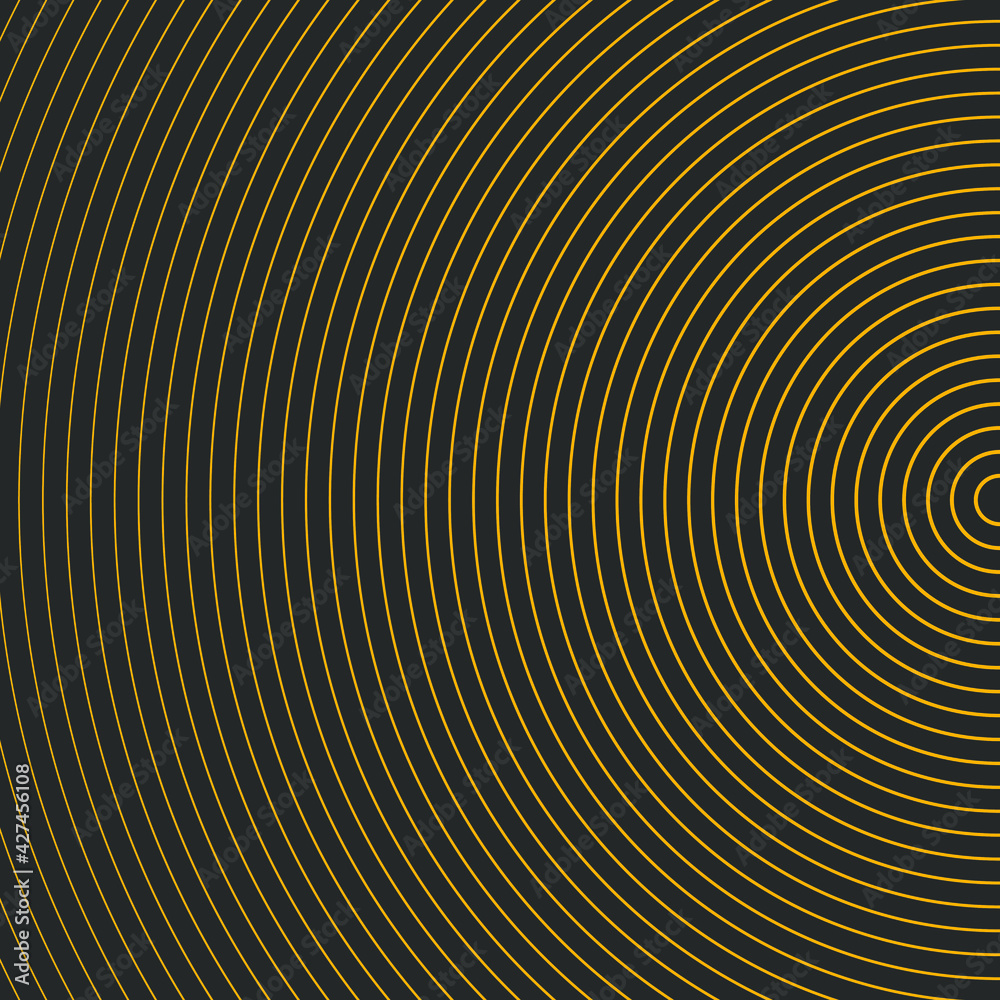 Yellow circles vector pattern over gray background. Geometric art ...