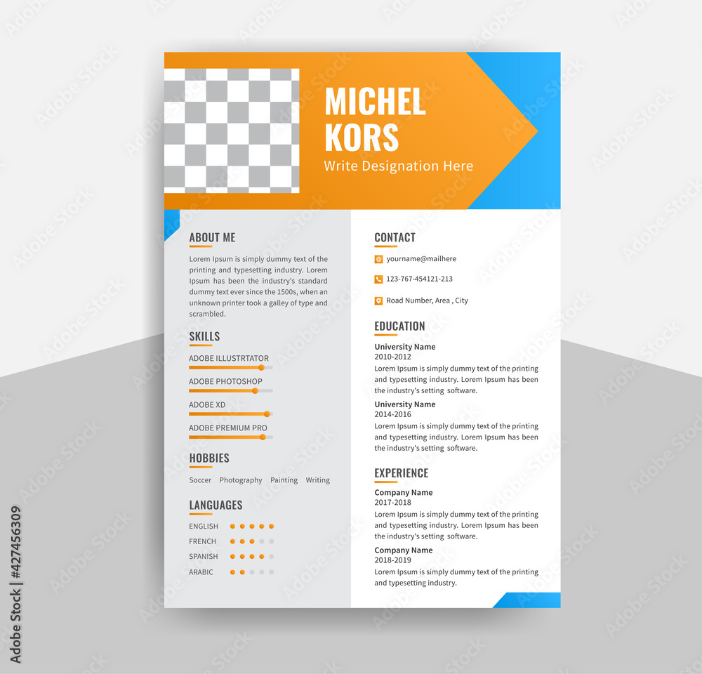 Curriculum Vitae template, Resume Job Application letterhead ...
