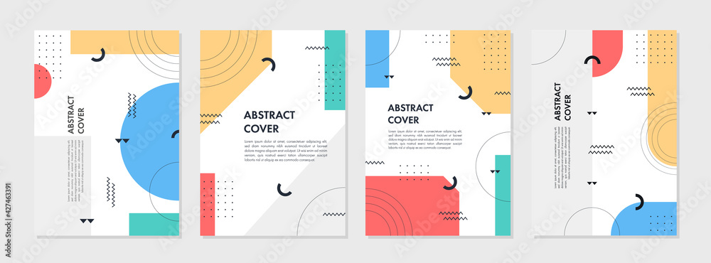 Set of abstract creative artistic templates. Universal cover Designs ...