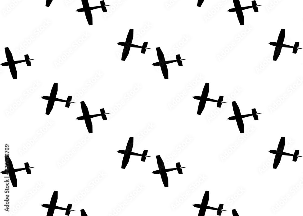 Simple black plane in a flat style. Seamless texture. Stock Vector ...