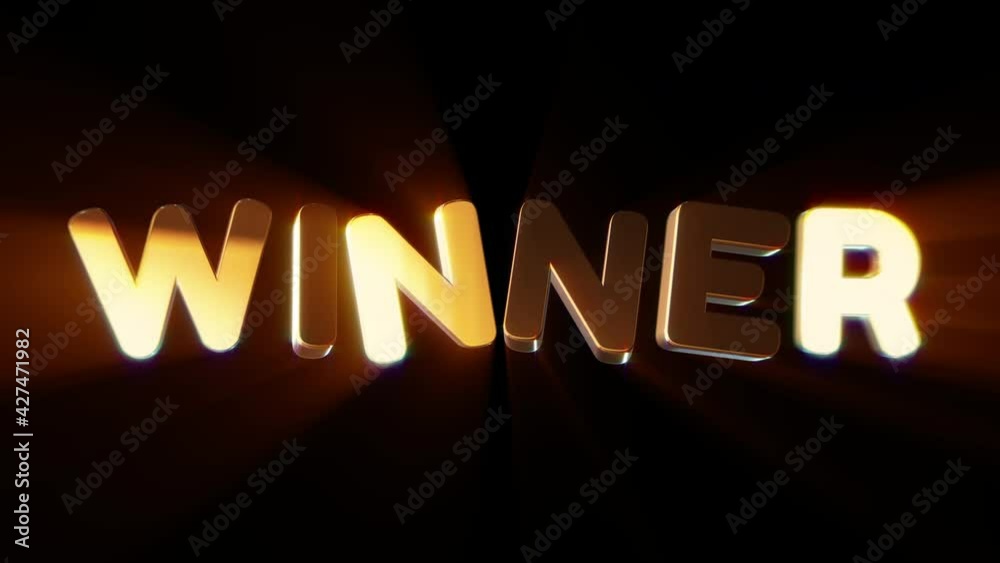 Word winner in 3d cartoon style. Design text element for game, branding ...
