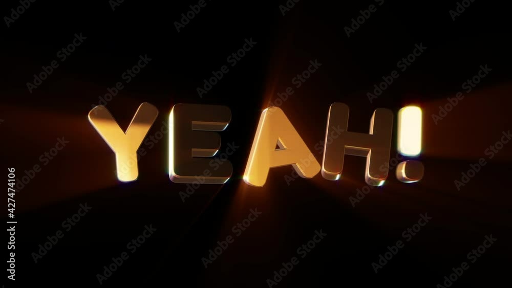 Word yeah in 3d cartoon style. Design text element for game, branding ...