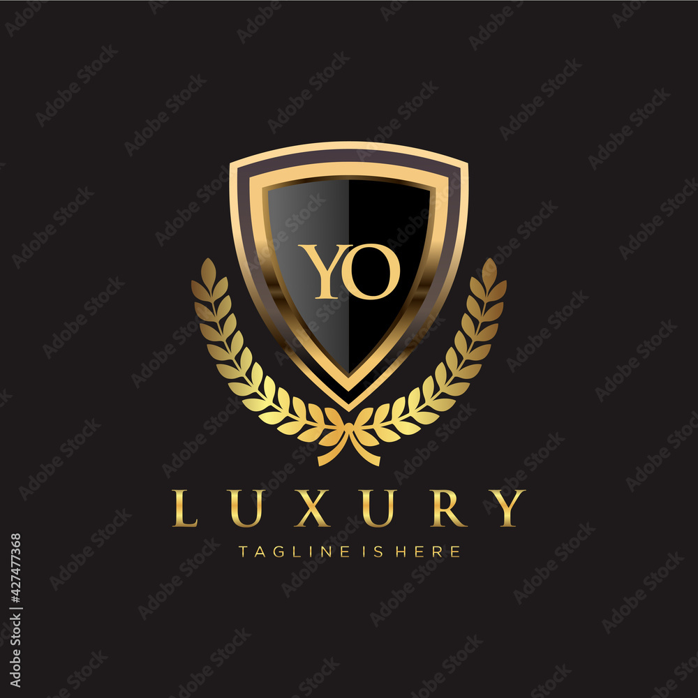 YO Letter Initial with Royal Luxury Logo Template Stock Vector | Adobe ...