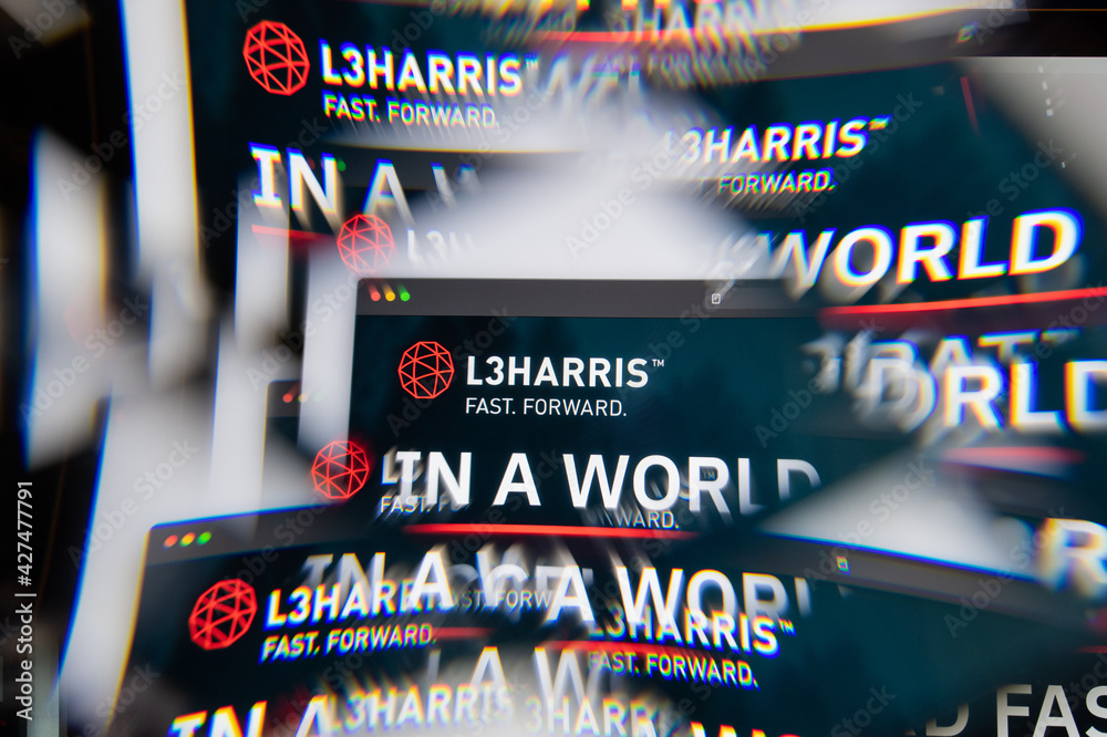 Foto de Milan, Italy - APRIL 10, 2021: L3 Technologies L3Harris logo on ...
