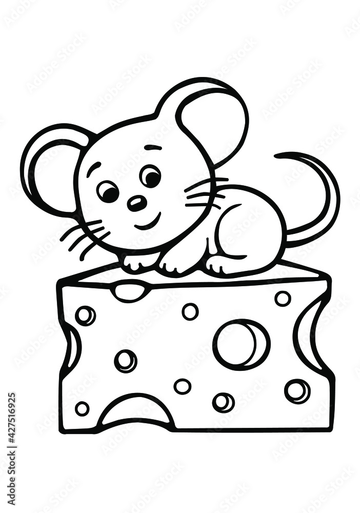 Vector Cartoon Silhouette Outline Black Line Art Drawing of a little ...