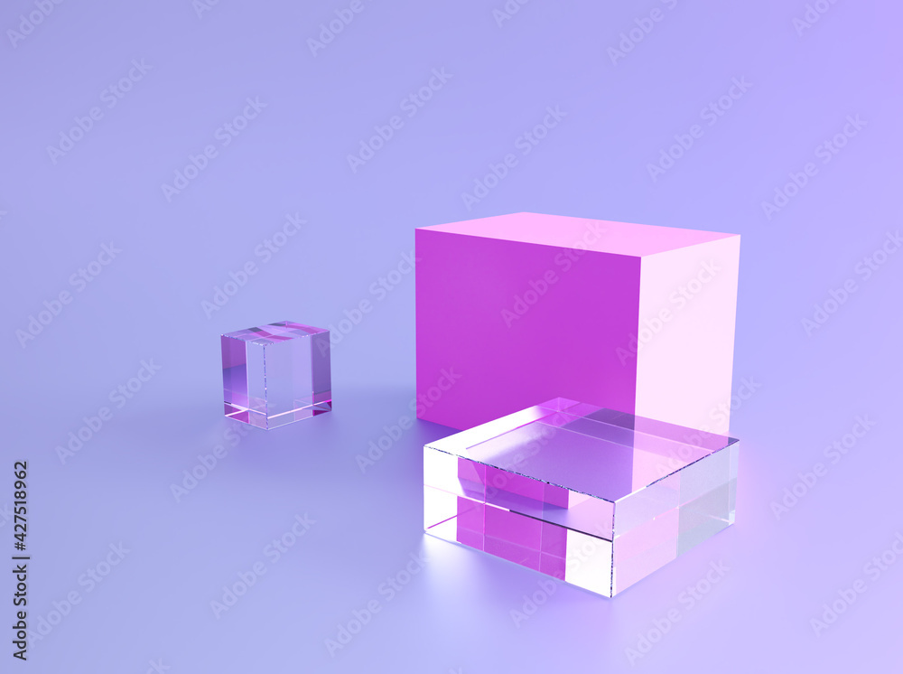 Crystal podium pedestal or glass stand background, 3d display platform ...