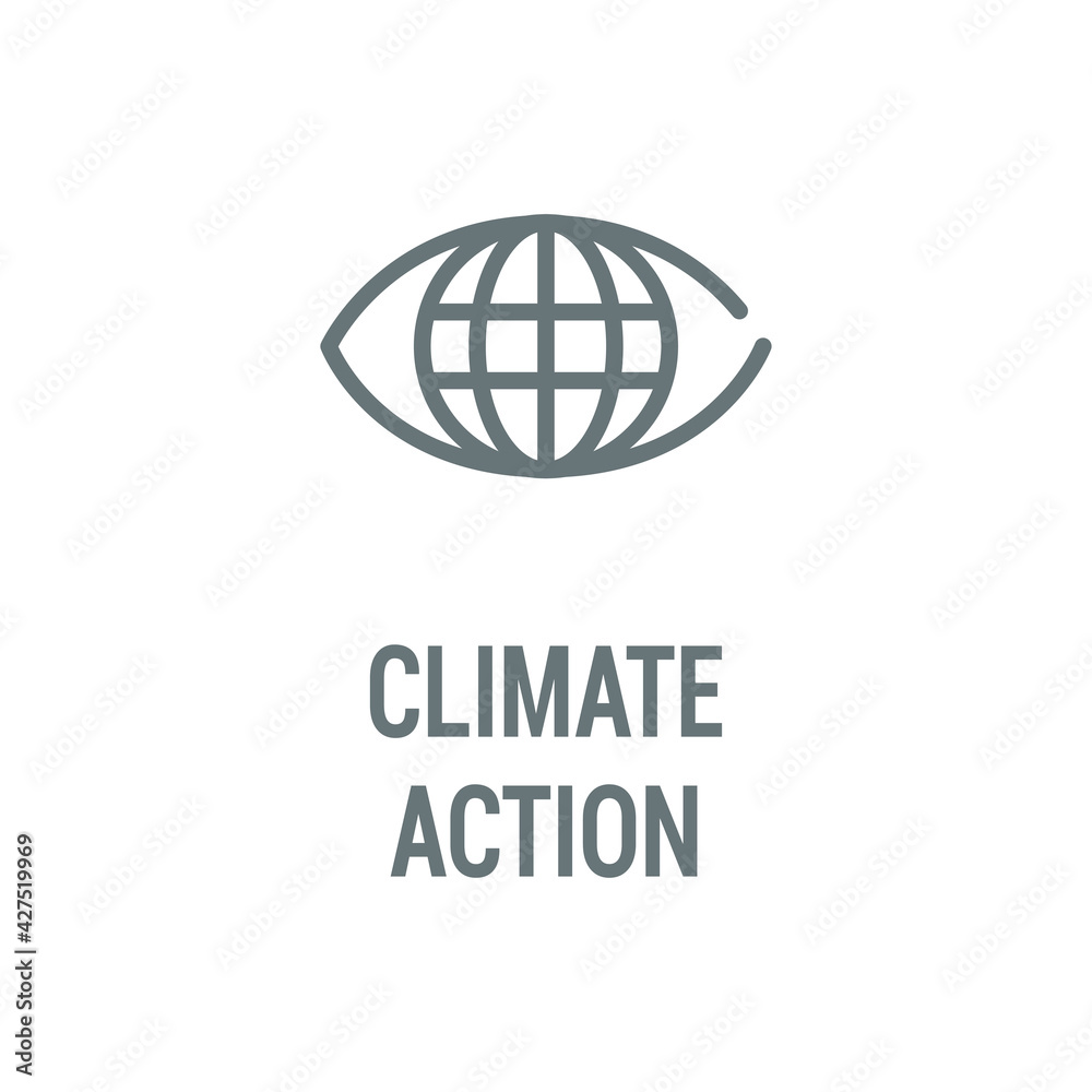 Climate action black icon. Corporate social responsibility. Sustainable ...