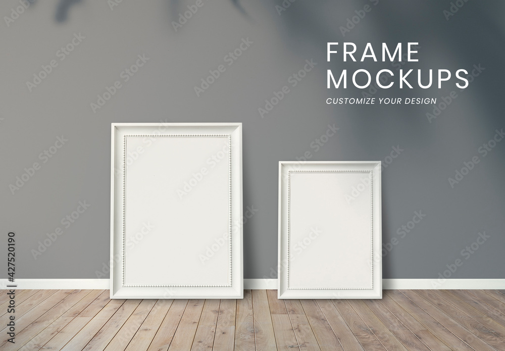 Picture Frame on Wooden Floor Stock Template | Adobe Stock