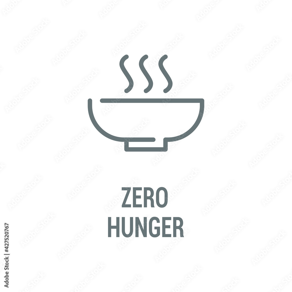 Zero hunger black icon. Corporate social responsibility. Sustainable ...