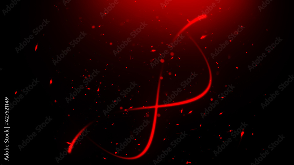 Perfect red fire particles embers sparks on isolated black background ...