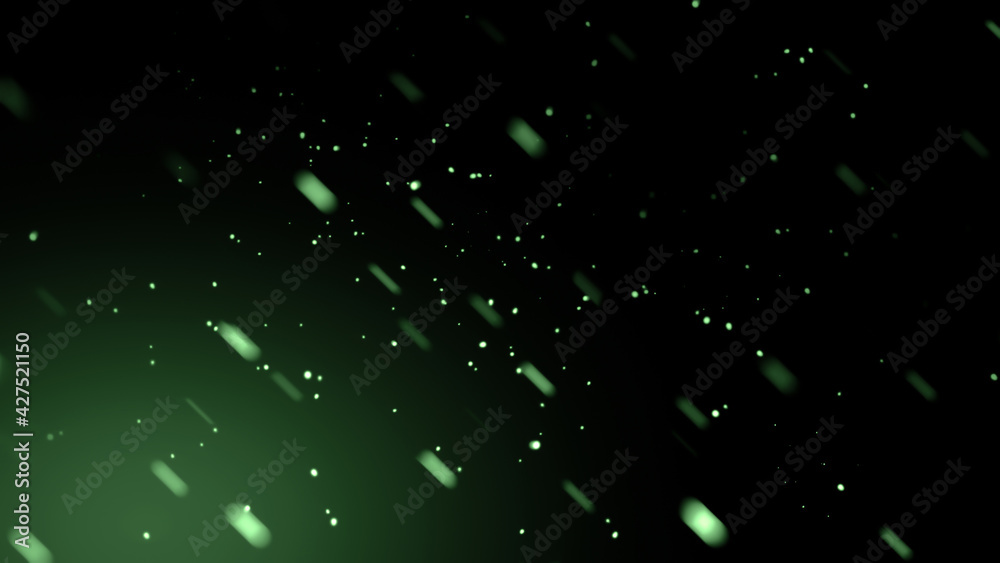 Perfect green fire particles embers sparks on isolated black background ...