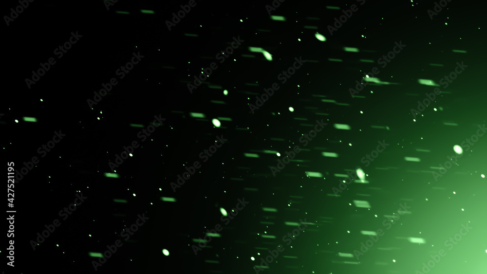 Perfect green fire particles embers sparks on isolated black background ...