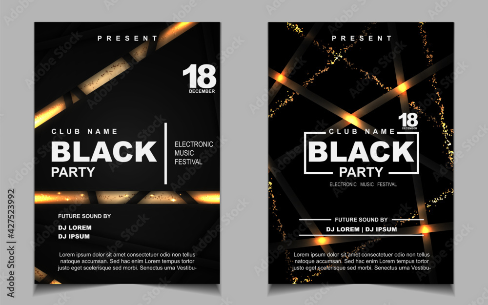 Luxury night dance party music layout cover design template background ...