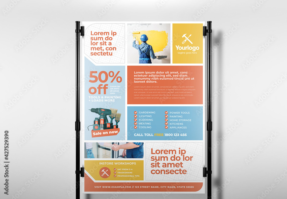 Diy Tool Supply Flyer Layouts Stock Template | Adobe Stock