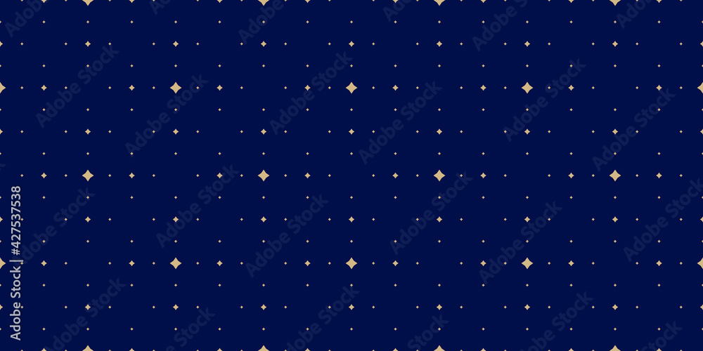 Subtle golden vector seamless pattern with small diamond shapes, stars ...