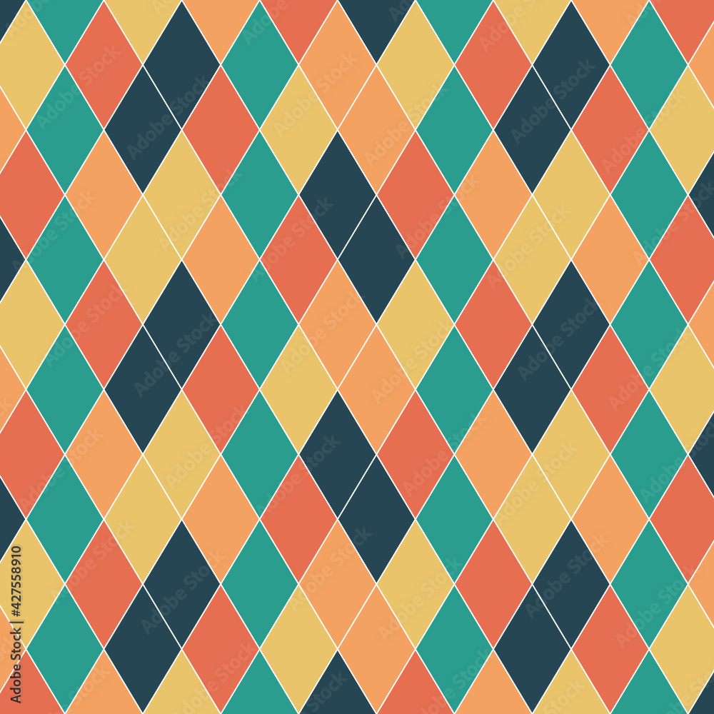 Patrón de rombos en colores estilo retro ordenados en filas ...