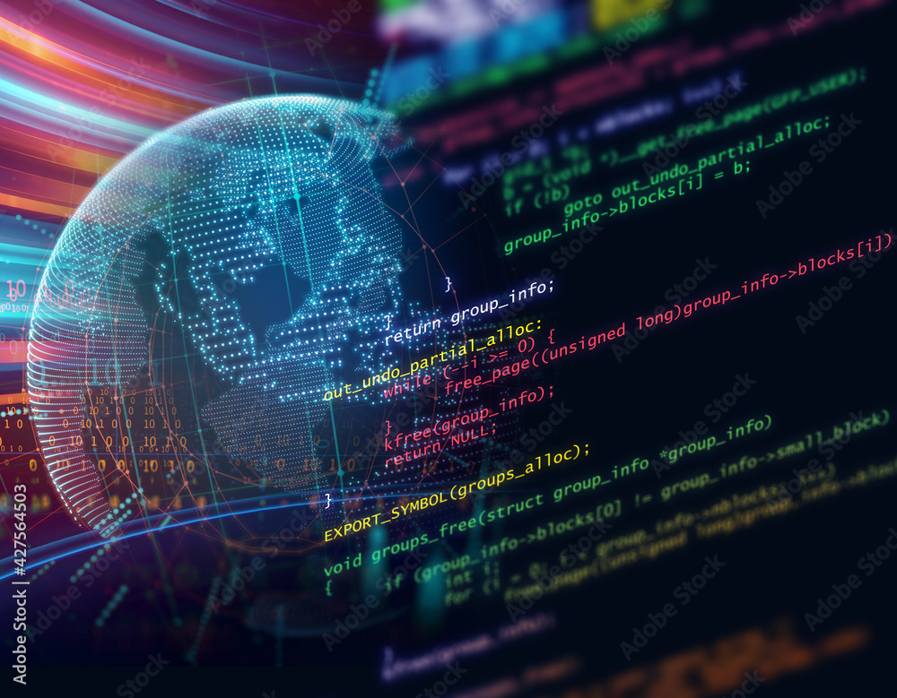 Programming code abstract technology background of software developer ...