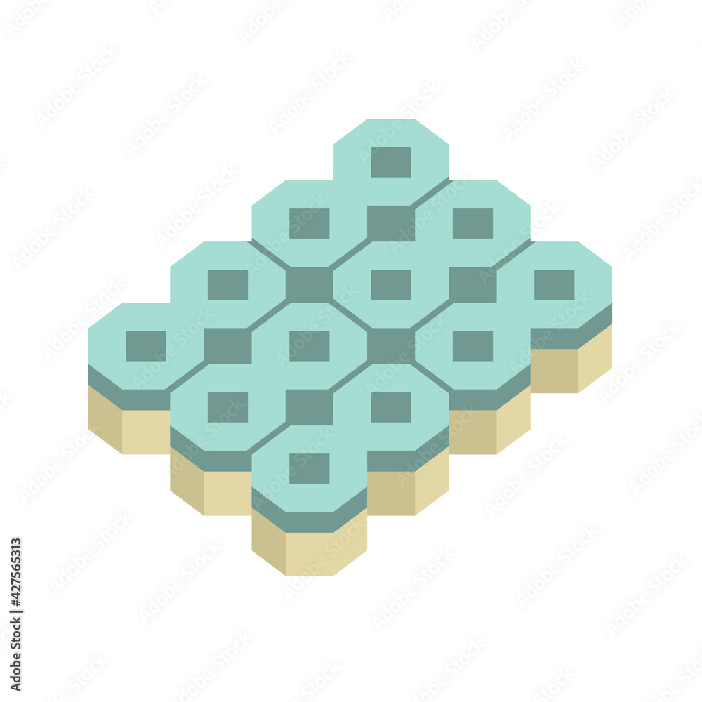 Grafika wektorowa Stock: Permeable concrete paver block pavement floor ...