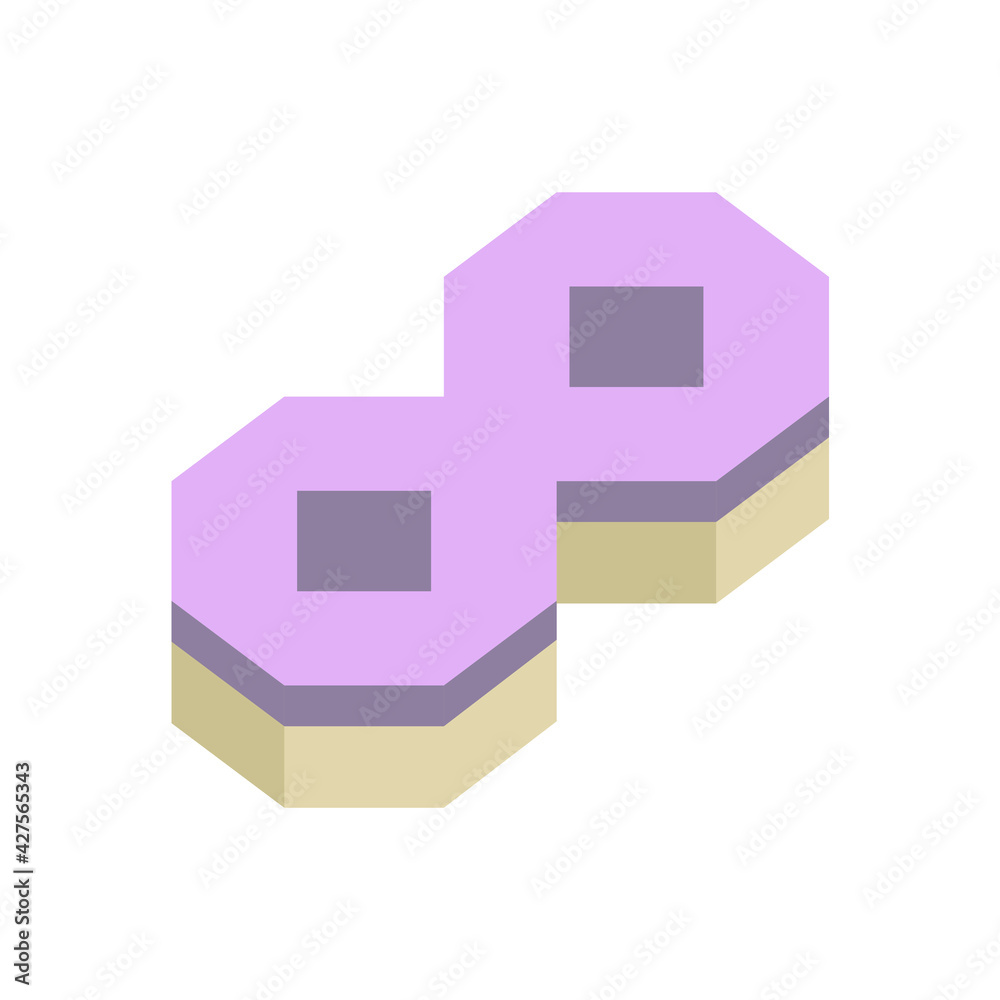 Permeable concrete paver block pavement floor or brick vector icon ...