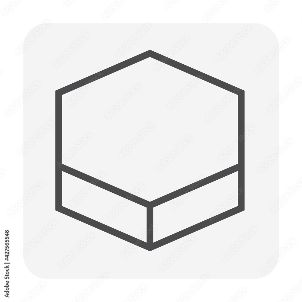 Concrete paver block pavement floor or brick vector icon. For landscape ...