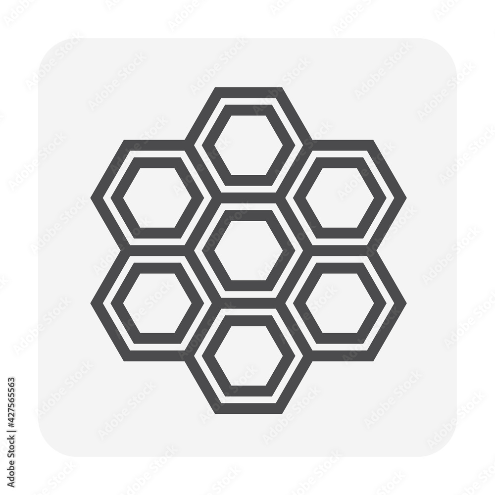 Concrete paver block pavement floor or brick vector icon. For landscape ...