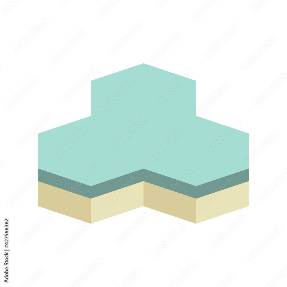 Concrete paver block pavement floor or brick vector icon design. For ...