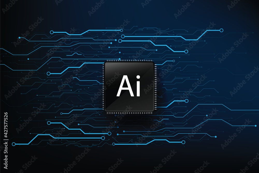 AI Artificial intelligence technology cpu chipset with print circuit ...