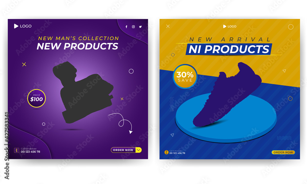 Products social media post design template, social media post layout ...