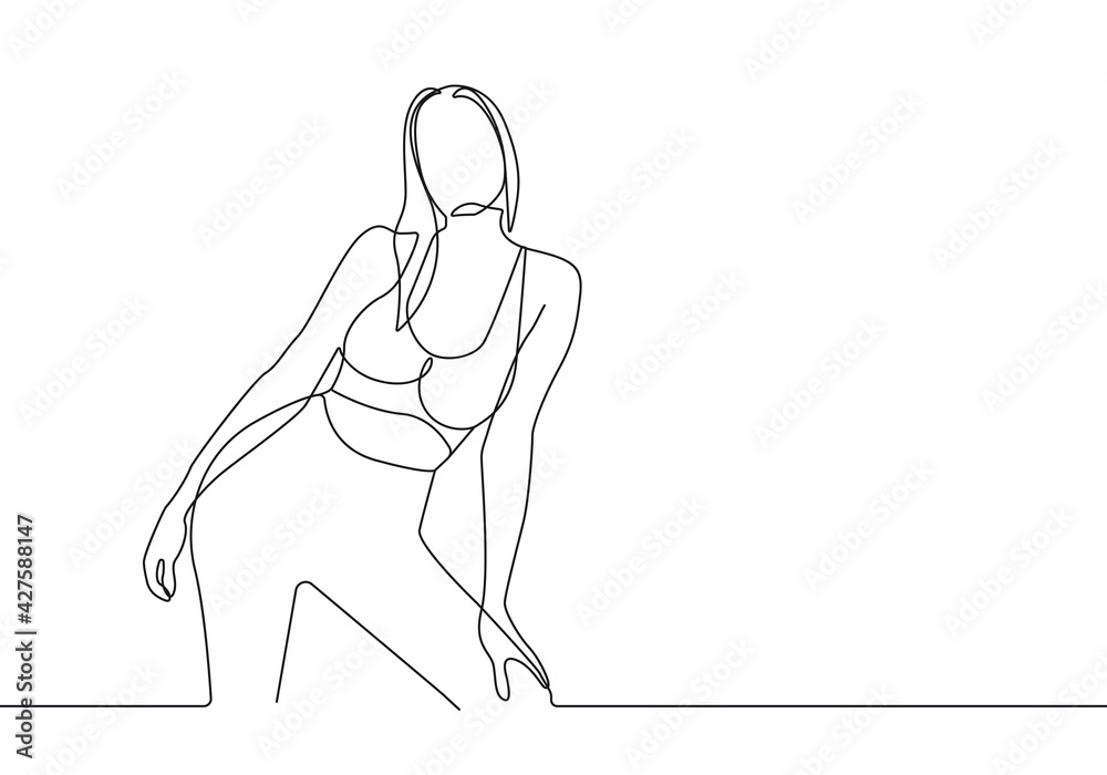 Woman Body One Line Drawing. Female Figure Creative Contemporary ...