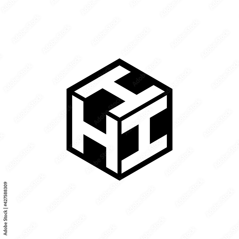 HII letter logo design with white background in illustrator, cube logo ...