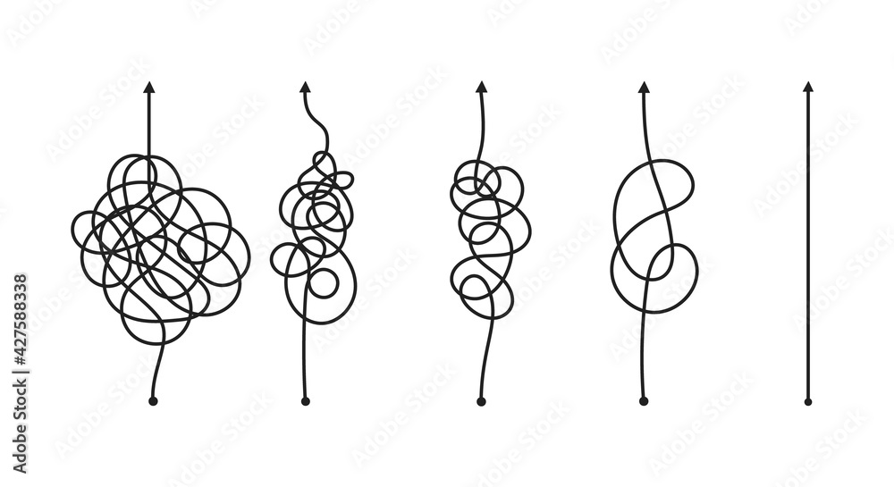 Vetor de Complex and easy simple way from start to end. Chaos ...