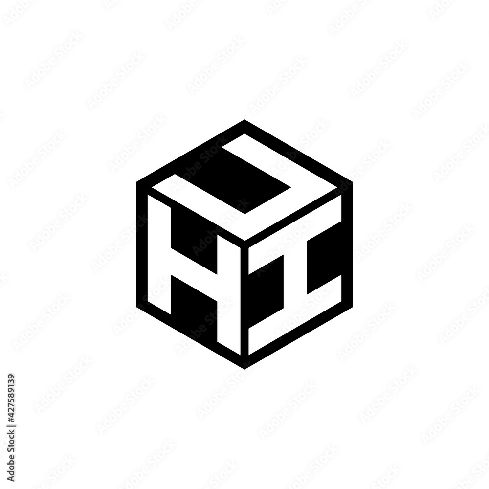 HIU letter logo design with white background in illustrator, cube logo ...