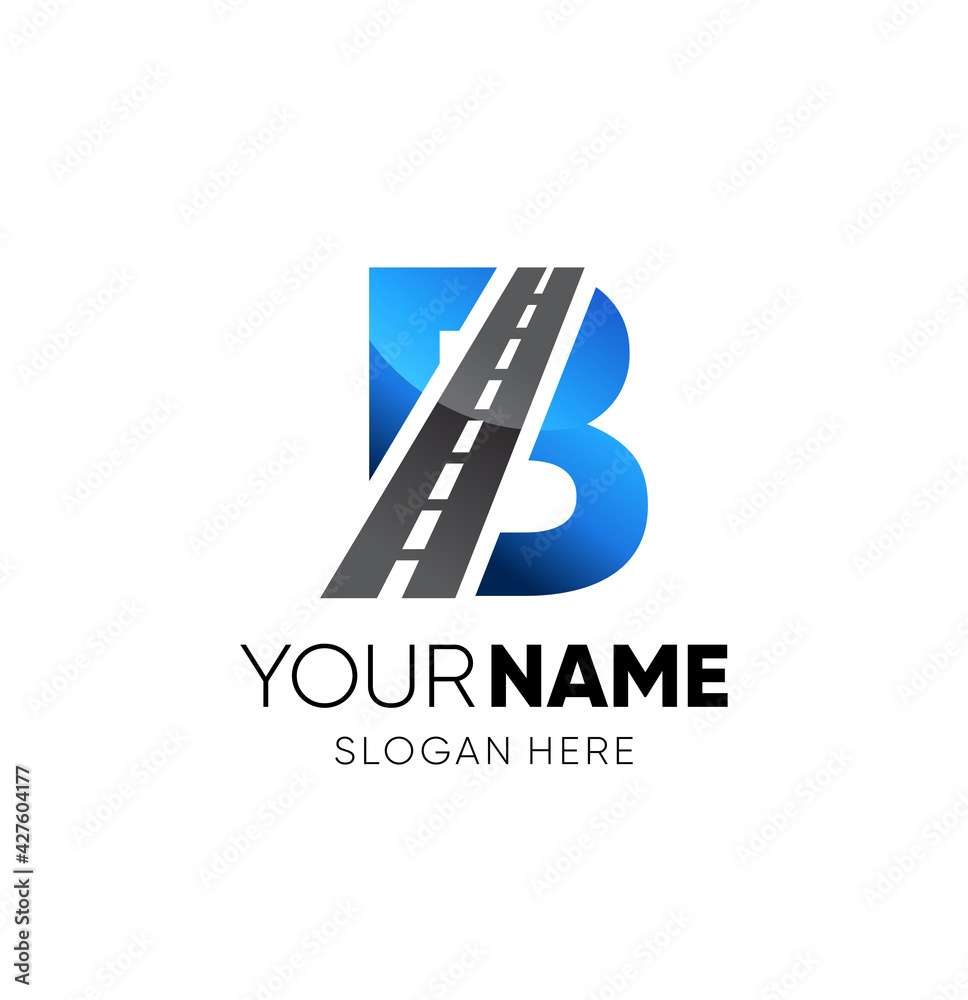 Initial B Letter Road Way Logo Design Vector Graphic Stock Vector ...