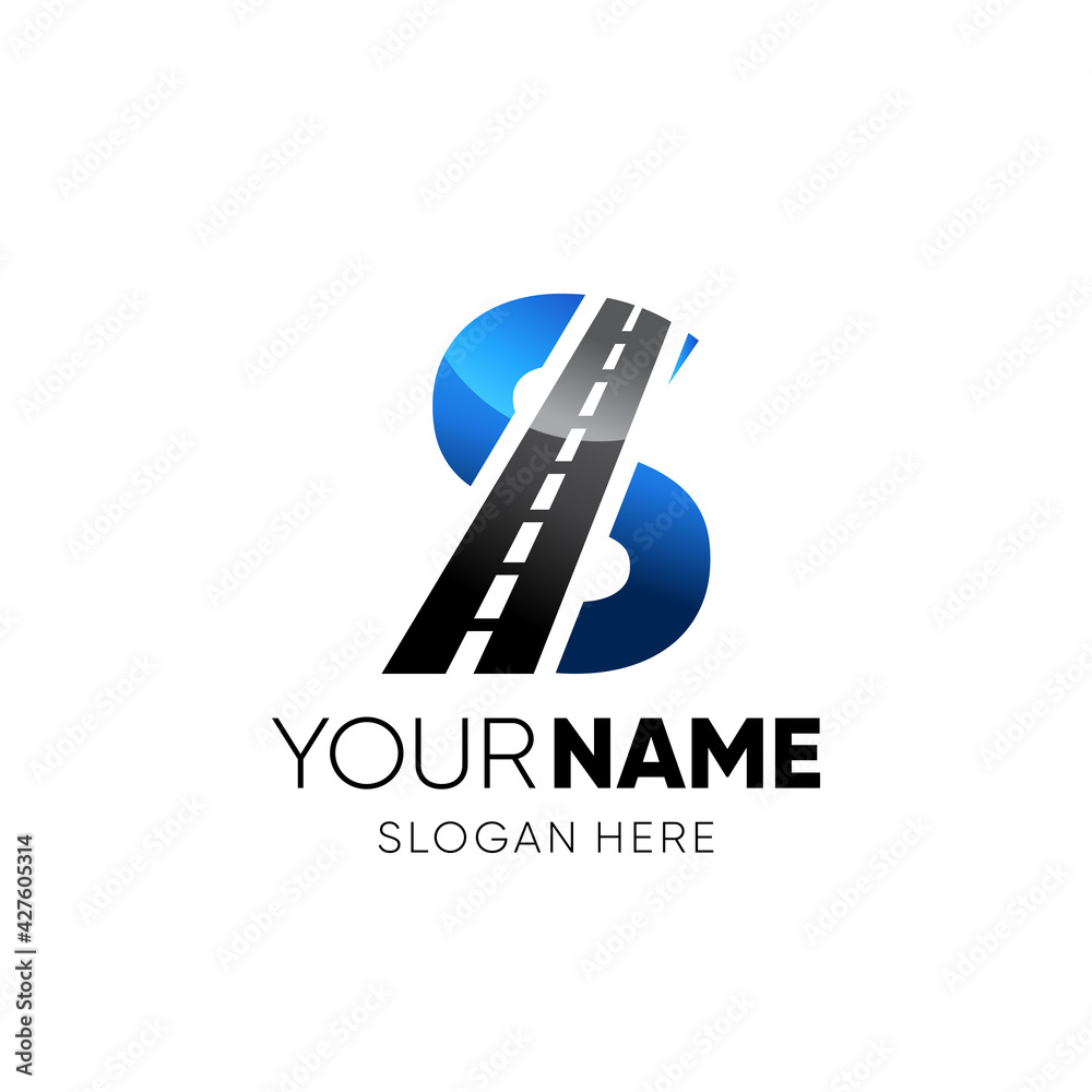 Initial S Letter Road Way Logo Design Vector Graphic Stock Vector ...