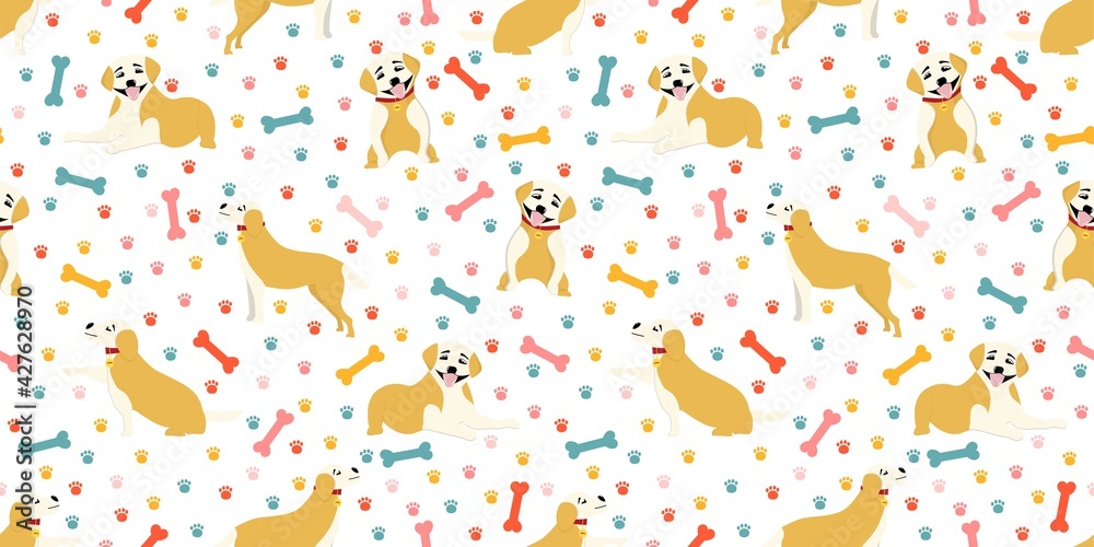 Seamless pattern with puppies. Pets digital paper. Pattern for children ...