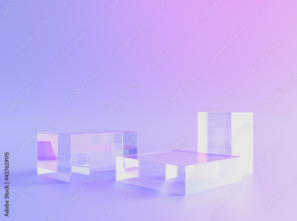 Product background podium or 3d glass display background, crystal ...