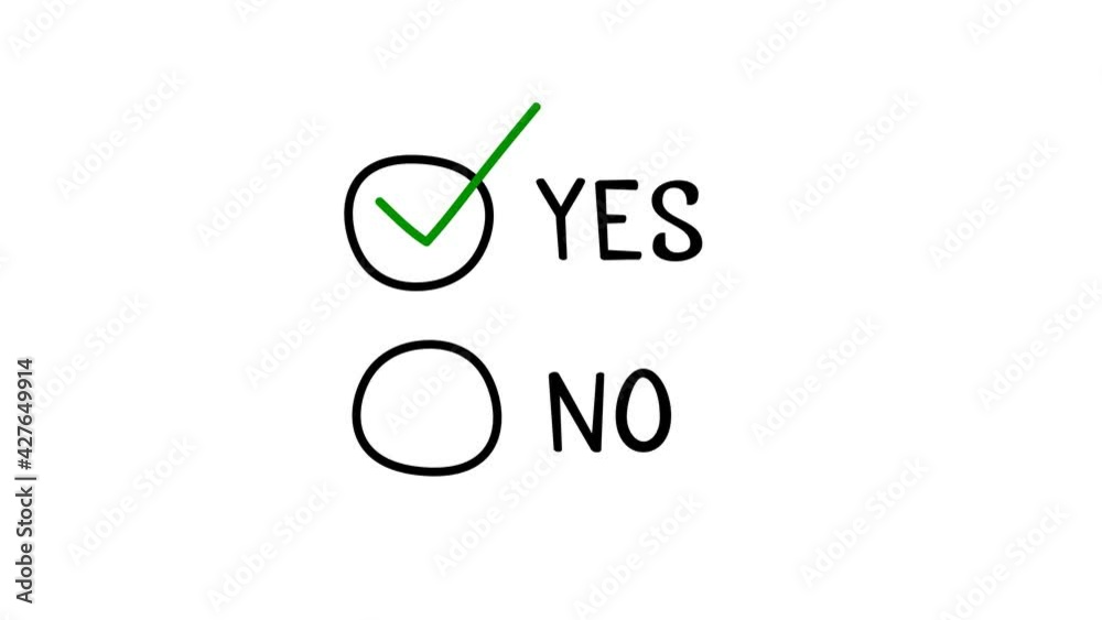 Yes and No Check List with Box animation. 4k motion video with Choosing ...