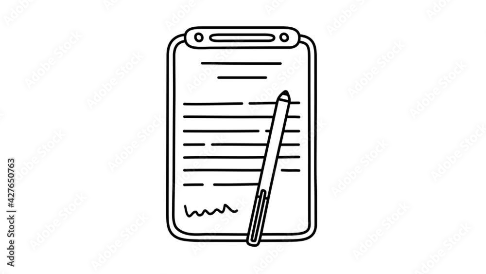 Vidéo Stock Document signature icon animation. Contract animated icon ...