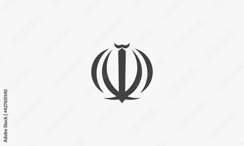 emblem of iran. symbol iranian vector illustration. isolated on white ...