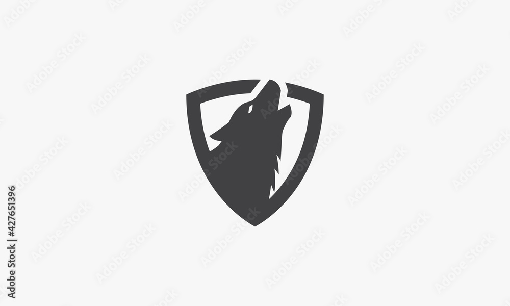 wolf shield. vector illustration on white background. Stock Vector | Adobe Stock