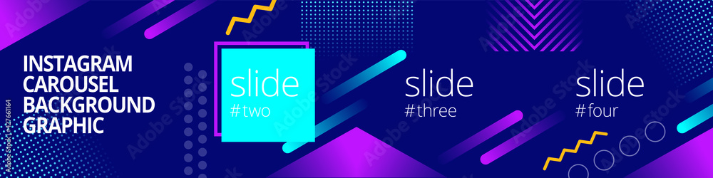 Instagram carousel background 4 slides for social media Stock Vector ...