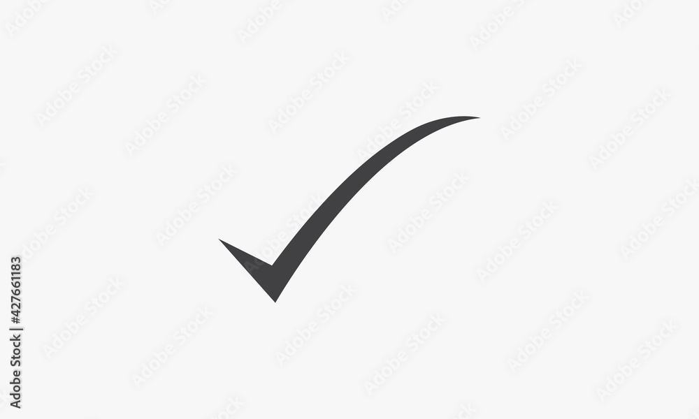 curved checkmark icon. isolated on white background. Stock Vector ...