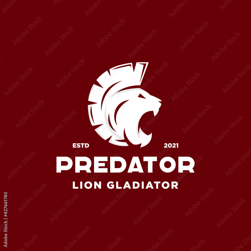 Predator (Lion Gladiator) Logo Design Inspiration - Isolated vector ...