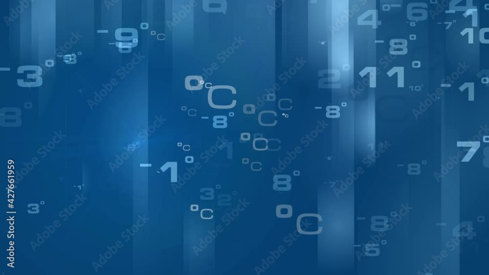 2d animation weather forecast with numbers on blue background Stock ...