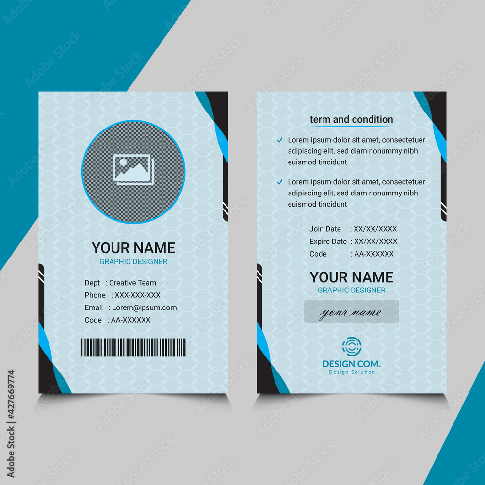 personal id card design, personal id visiting card design in ...